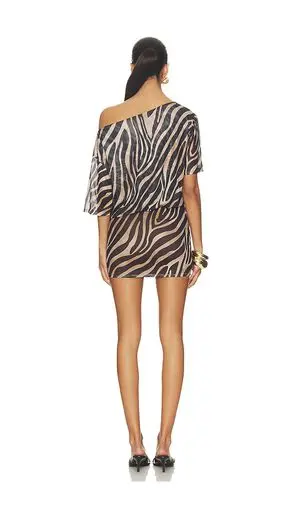 Superdown One-shoulder Print Mini Dress