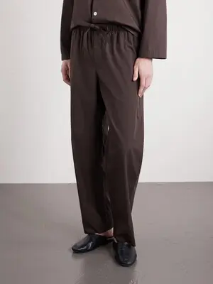 TEKLA Organic Cotton-poplin Pyjamas - Brown