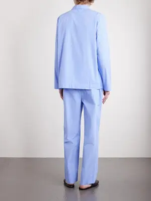 TEKLA Striped Organic Cotton-poplin Pyjamas Set - Blue