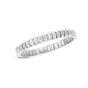 Roberto Coin 18k White Gold Obelisco Diamond Bangle - Wg