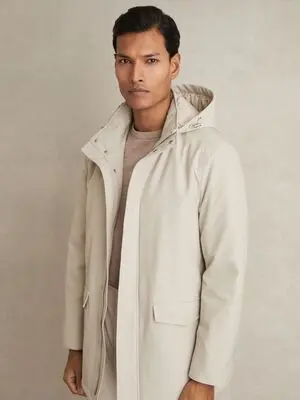 REISS Lucan Hooded Zip-through Padded Jacket
