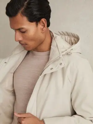 REISS Lucan Hooded Zip-through Padded Jacket