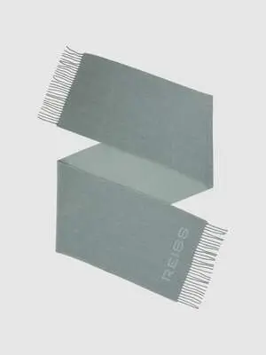 REISS Logo Picton Logo Wool-cashmere Logo Scarf