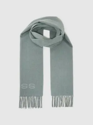 REISS Logo Picton Logo Wool-cashmere Logo Scarf