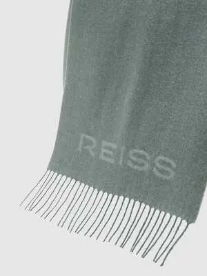 REISS Logo Picton Logo Wool-cashmere Logo Scarf