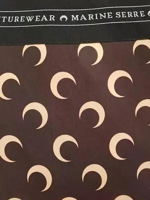 MARINE SERRE Crescent Moon Print Leggings - Brown