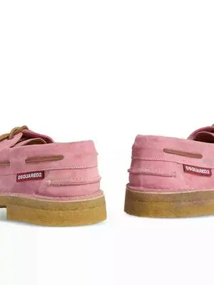 Dsquared2 Suede And Leather Laced Boat Shoes - Pink