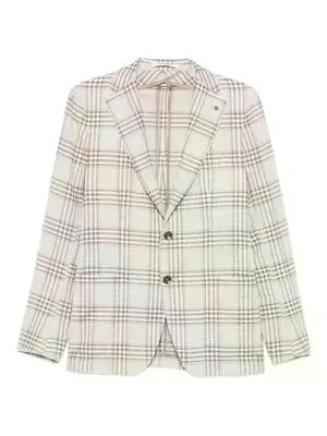 Tagliatore Checked Single-breasted Blazer - Neutrals