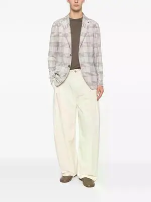 Tagliatore Checked Single-breasted Blazer - Neutrals