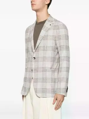 Tagliatore Checked Single-breasted Blazer - Neutrals