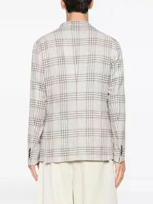 Tagliatore Checked Single-breasted Blazer - Neutrals