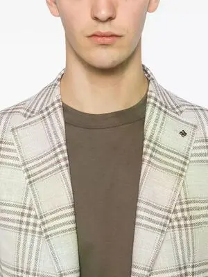Tagliatore Checked Single-breasted Blazer - Neutrals