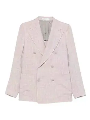 Tagliatore Double-breasted Herringbone Blazer - Pink
