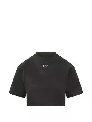 Off-White Off-stamp Ribbed Cropped T-shirt