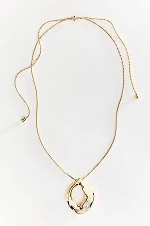 Ettika Molten Marquise Pendant Necklace - Gold