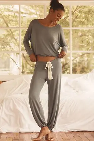 Eberjey Long-sleeve Slouchy Pj Set Slate