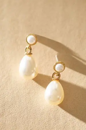 STUDIO BRIDE Freshwater Pearl Drop Earrings - Gold