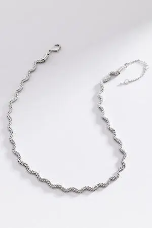 Anthropologie Winding Chain Necklace - Silver