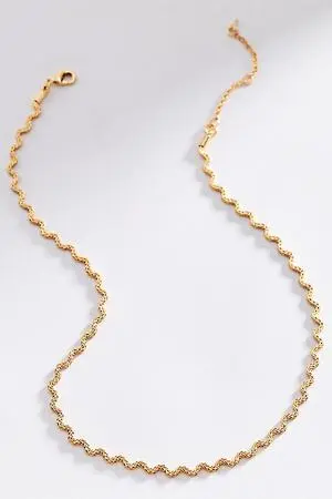 Anthropologie Waved Chain Necklace - Gold