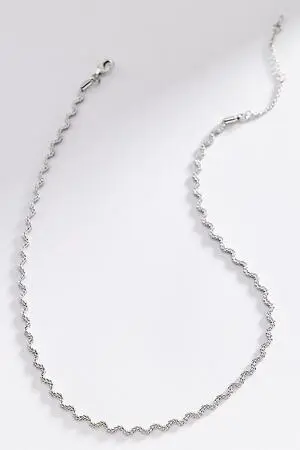 Anthropologie Waved Chain Necklace - Silver