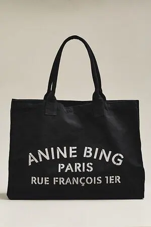 ANINE BING Leo Canvas Tote Bag - Black