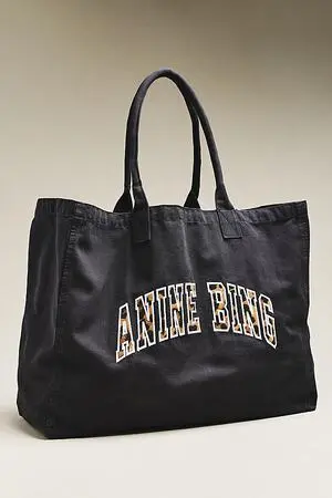 ANINE BING Leo Canvas Tote Bag - Blackened