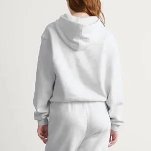 SKIMS Cotton Fleece Zip Up Hoodie - Light Heather Grey