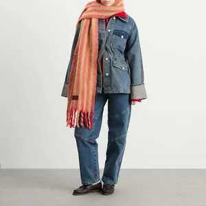 DAMSON MADDER Brushed Oversize Stripe Scarf - Multi