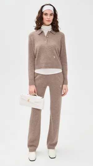 SPORTY & RICH Src Cashmere Trousers - Tapioca