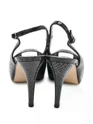 STUART WEITZMAN Python-embossed Leather Pumps