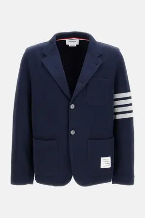 Thom Browne Sack Jacket In Double Face Knit - Blue