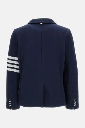 Thom Browne Sack Jacket In Double Face Knit - Blue