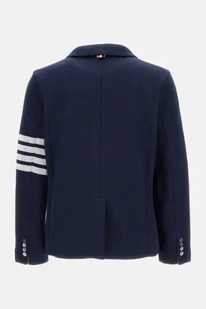 Thom Browne Sack Jacket In Double Face Knit - Blue