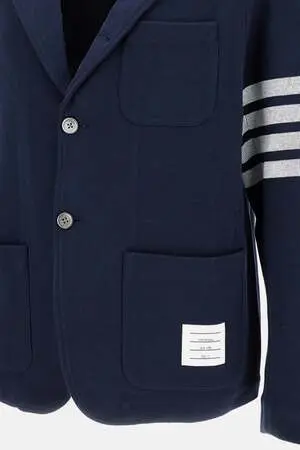 Thom Browne Sack Jacket In Double Face Knit - Blue