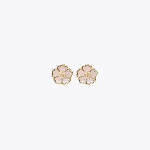 Tory Burch Small Forget Me Not Stud Earrings - Tory Gold/mother Of Pearl