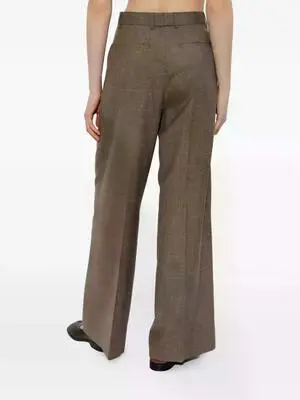 Officine Générale Pleated Wide-leg Trousers - Brown