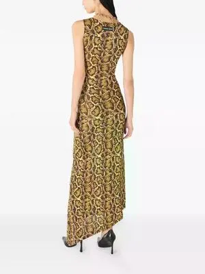 MARINE SERRE Python-print Asymmetrical Dress