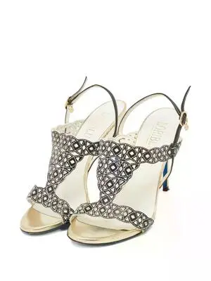 LORIBLU Geometric Leather Sandals