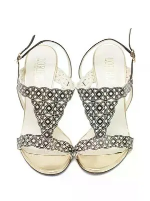 LORIBLU Geometric Leather Sandals