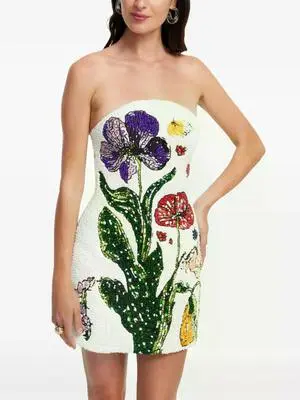 LEO LIN Floral Strapless Mini Dress
