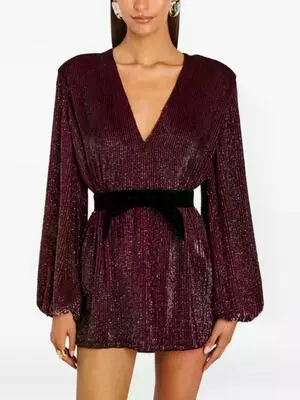 Retrofete Sequin V-neck Mini Dress