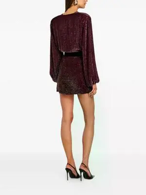 Retrofete Sequin V-neck Mini Dress
