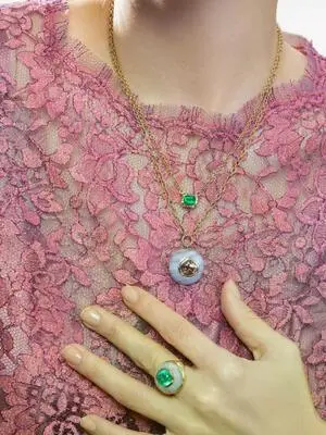 Retrouvai Heirloom Emerald Necklace