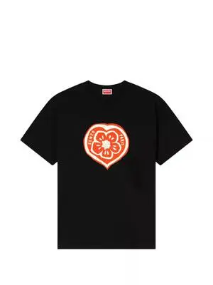 Black Heart Print T-Shirts for Women