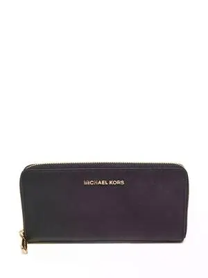 Michael Kors Bedford Logo-lettering Zip-around Wallet - Black