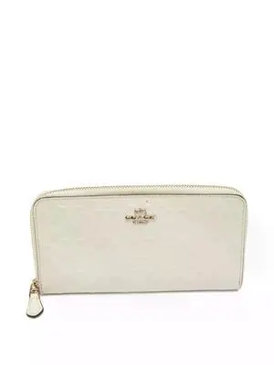 COACH® Embossed Patent-leather Zip Wallet - White
