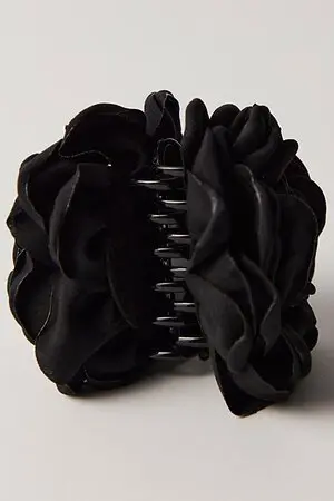 Free People Belle Rosette Claw Clip - Black