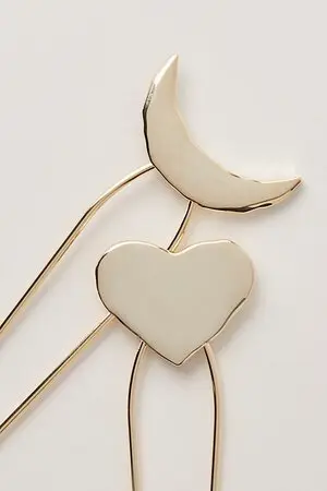 Free People Gold-plated Hair Pin - Gold Moon