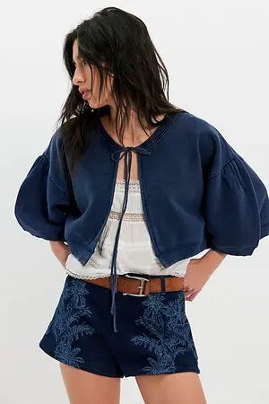 Free People Cape Me Cozy Cardi - Navy Academy