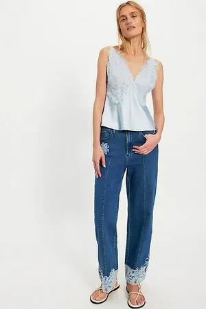 DRIFTWOOD Betty Knit Straight Leg Jeans